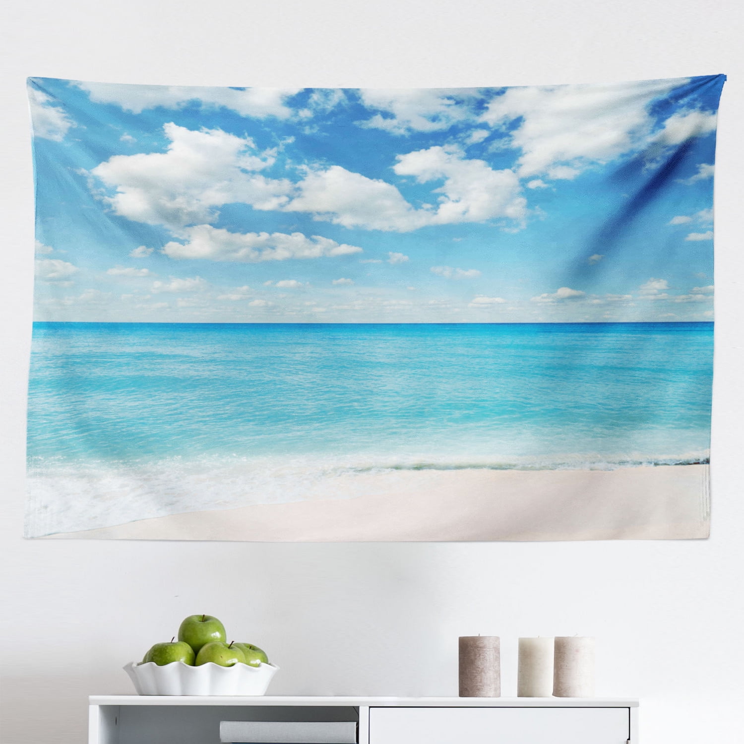 Spring Tapestry, Cherry Blossom Sakura Tree Branches on Moon Japanese ...