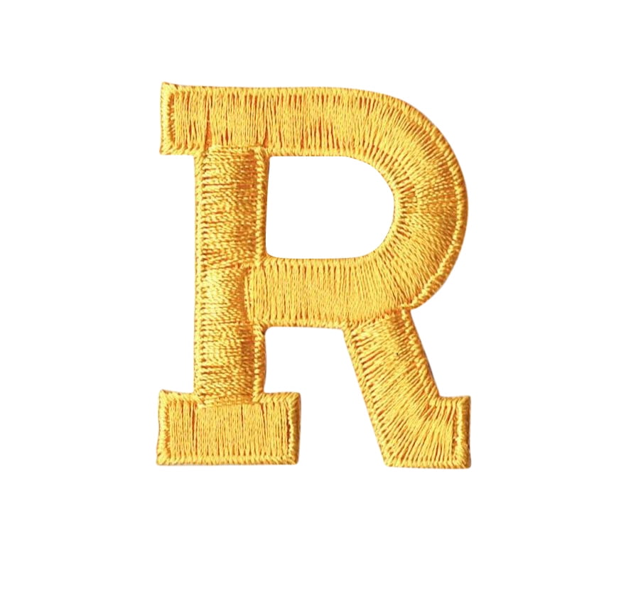 Alphabet Letter - R - Color Yellow - 2" Block Style - Iron On ...