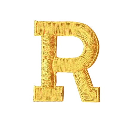 Alphabet Letter - R - Color Yellow - 2" Block Style - Iron On ...