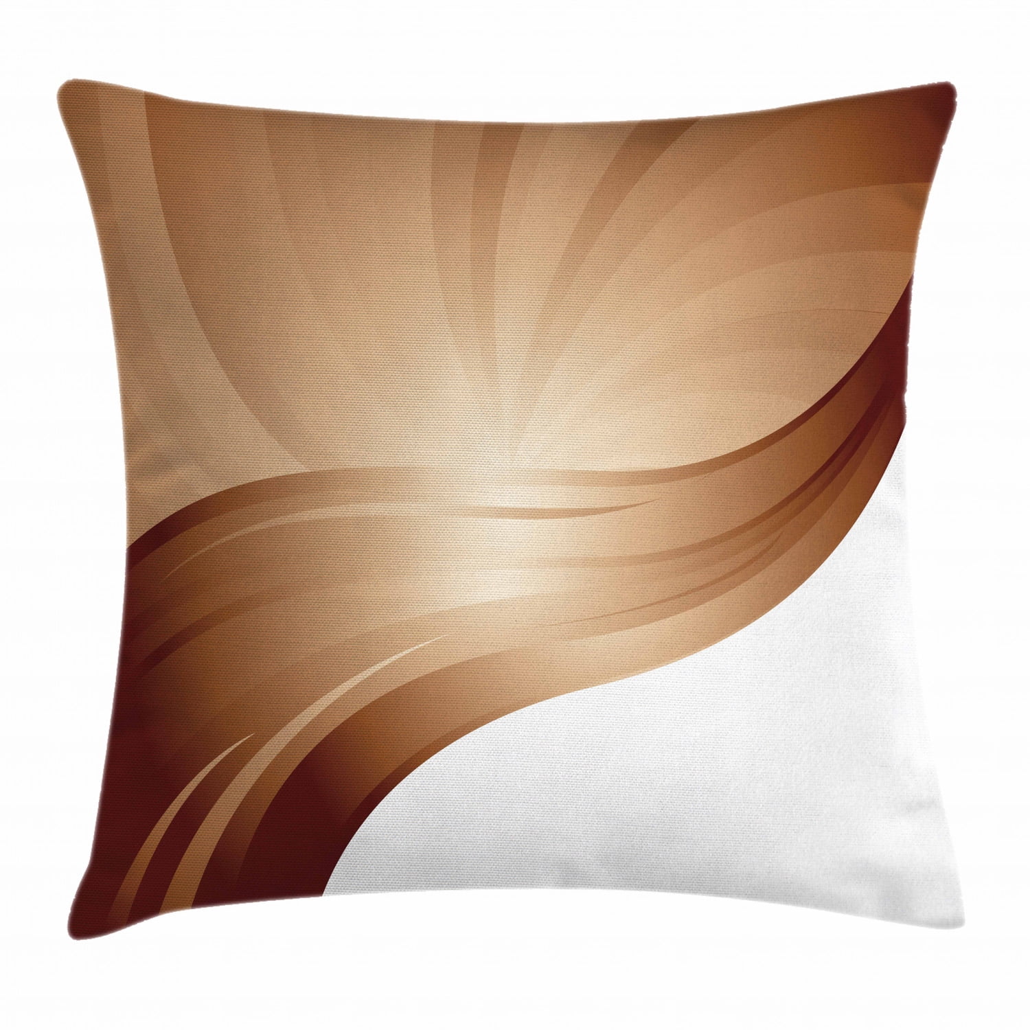 Chocolate Throw Pillow Cushion Cover, Spiraling Stripes with Monochrome ...