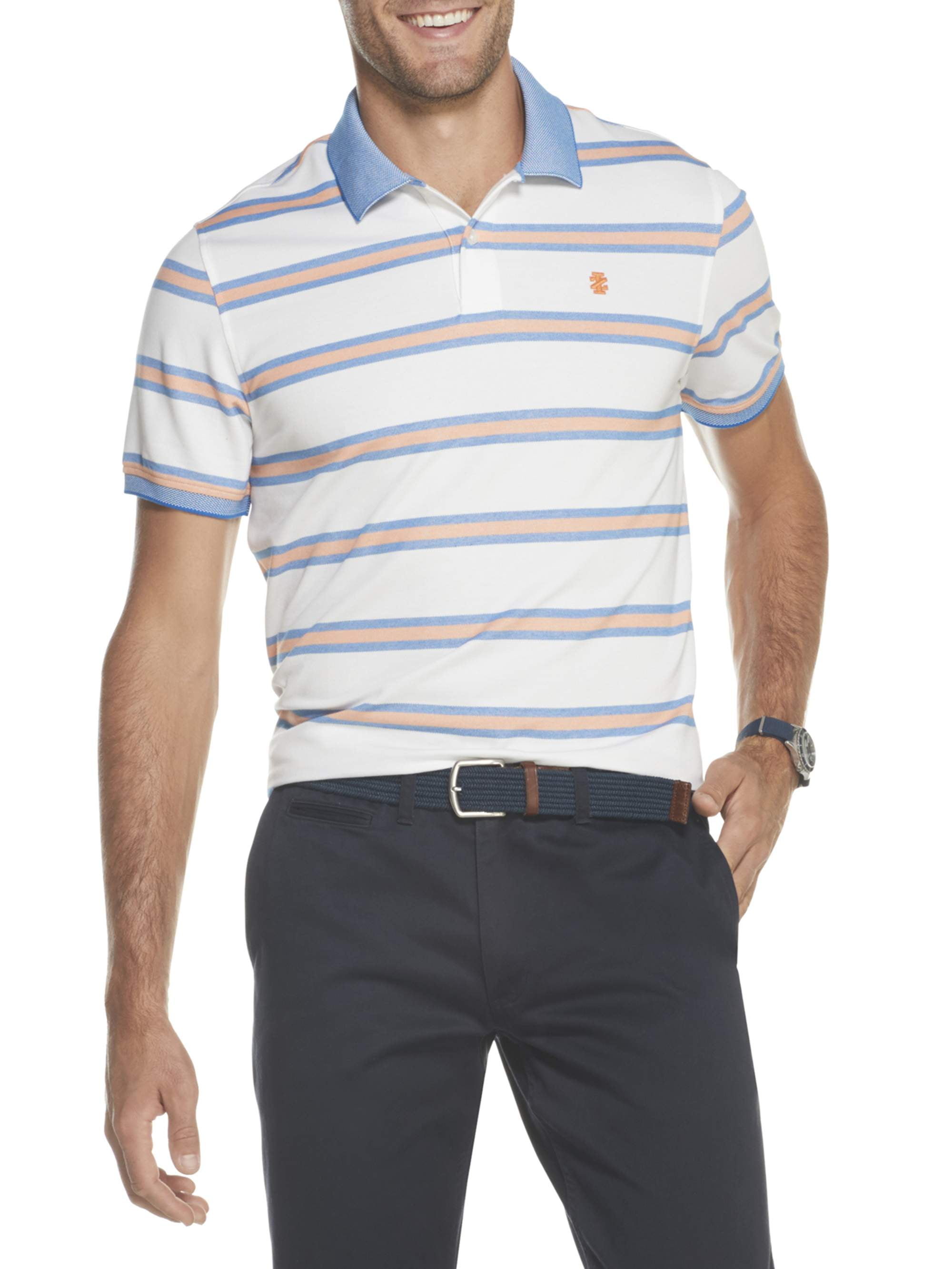 Buy IZOD Mens Advantage Performance Comfort Stretch Stripe Polo Shirt ...