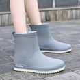 AUDeals Women's Slip On Rain Shoes Short Chelsea Boots Ankle Rubber ...