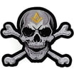 Skull & Crossbones Patch 10.5" | Realistic Skeleton Halfskull ...