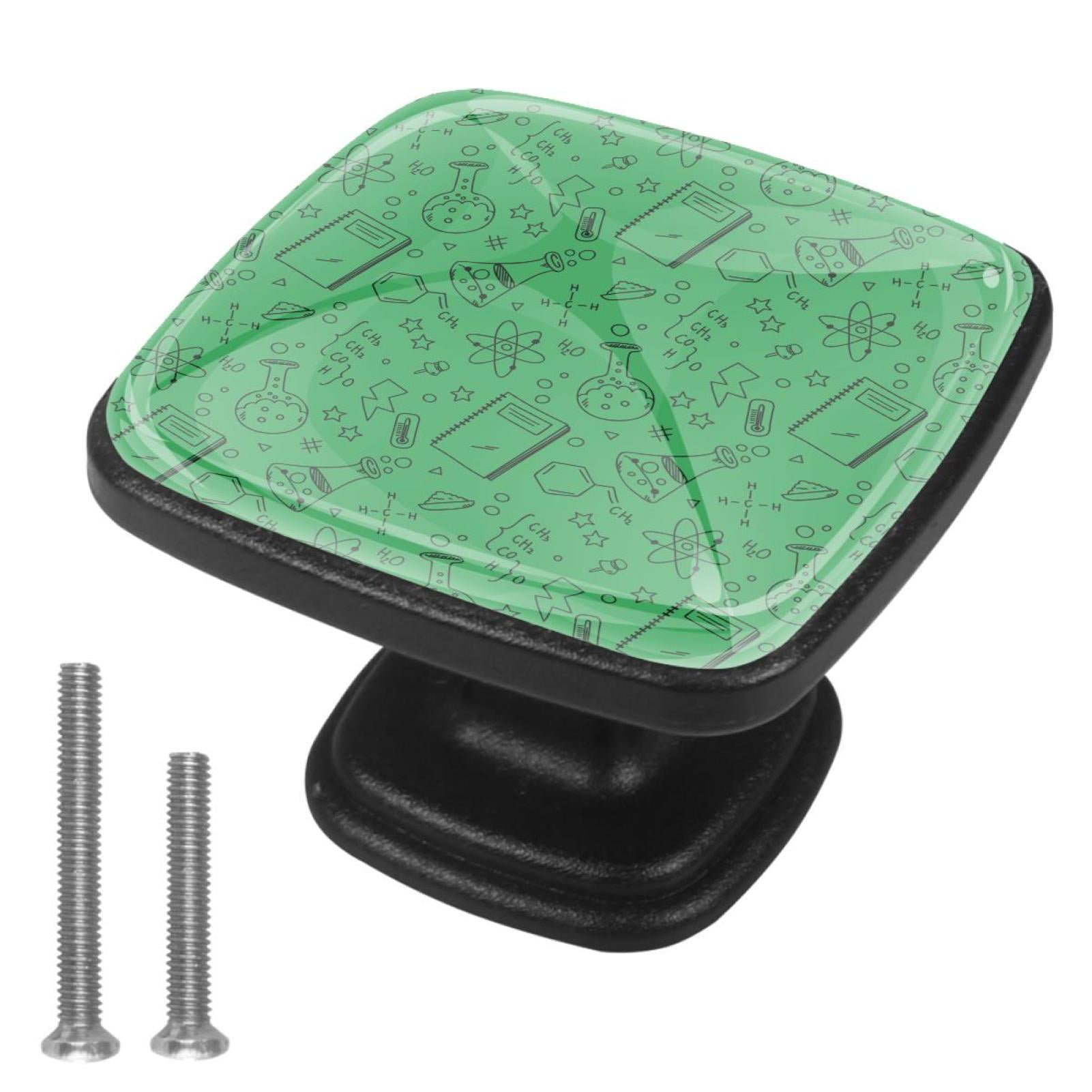 4 Pcs Cabinet Handle Drawer Pulls Back School Green Knobs with Screws ...