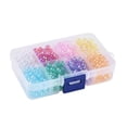 1 Box 8 Colors Eco-Friendly Transparent Acrylic Beads AB Color Round ...