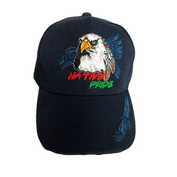 Eagle & Feather Native Pride Digitally Embroidered Baseball Cap - Navy ...