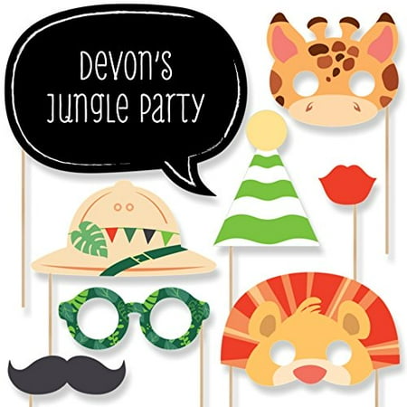 Big Dot of Happiness Custom Jungle Party Animals - Photo Booth Props ...