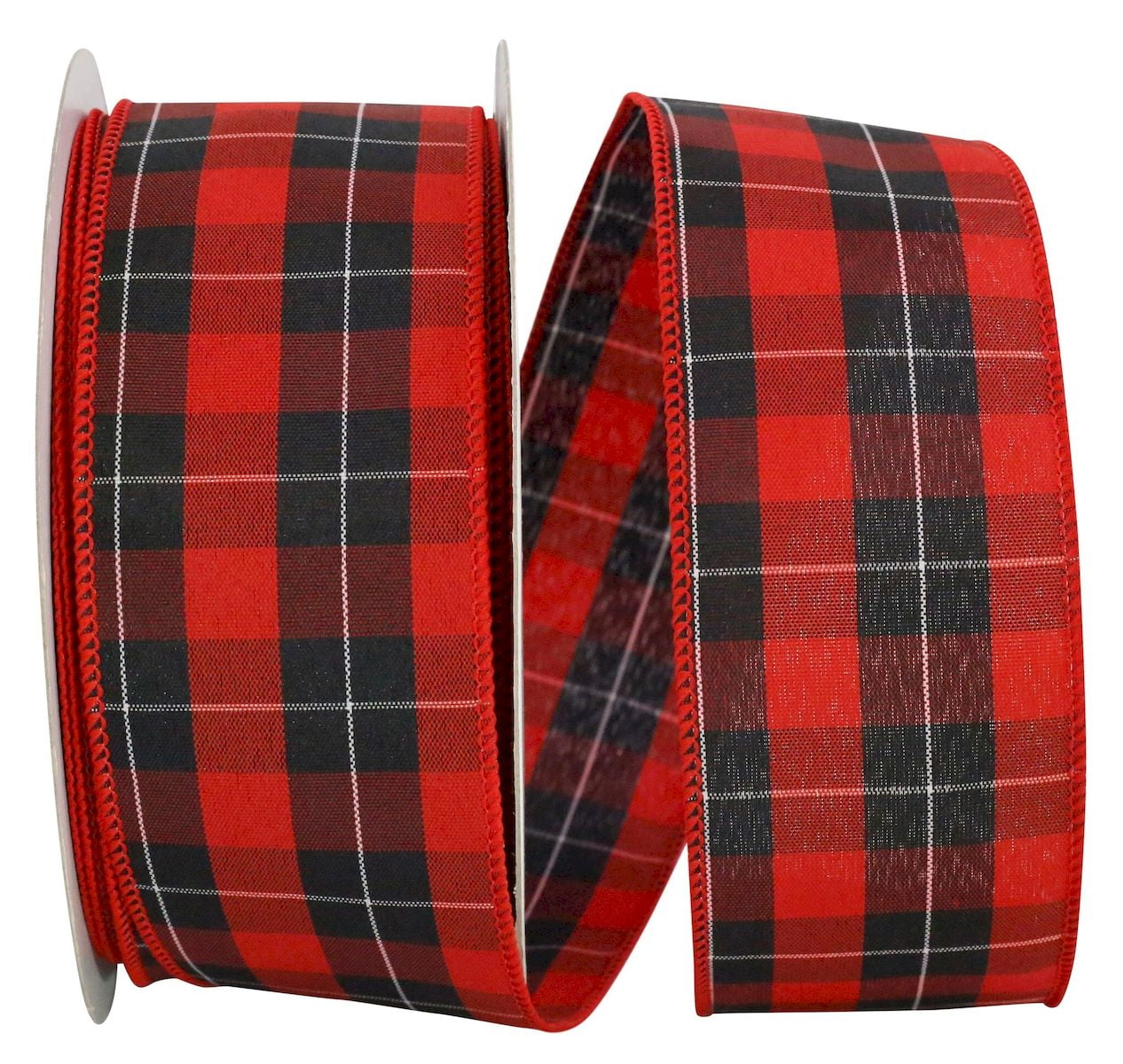 Red And Black Mountain Buffalo Check Wired Ribbon - Walmart.com
