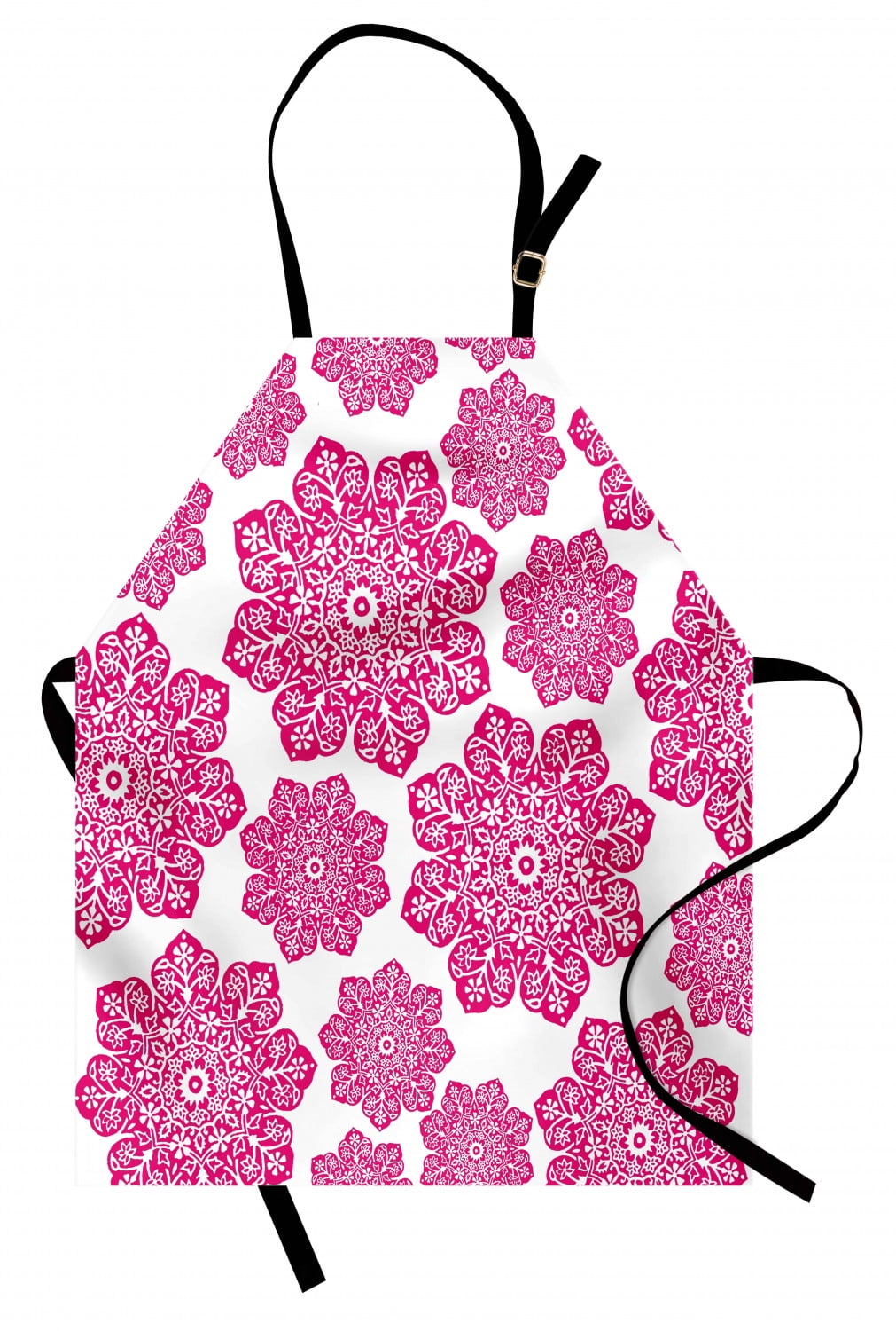 Hot Pink Apron Ethnic Batik Floral Arrangement with Eastern Artistic ...
