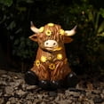 Highland Cow Decor, Solar-Powered Outdoor Statue, Resin Material ...
