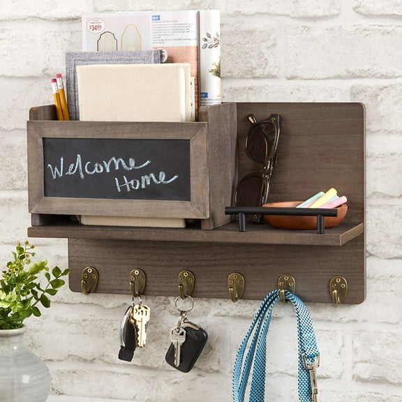 OS Home and Office Furniture Solid Wood Barn Door Style Wall Organizer ...