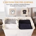 135L Large Laundry Hamper with Lid, 2 Section Beige Laundry Sorter ...
