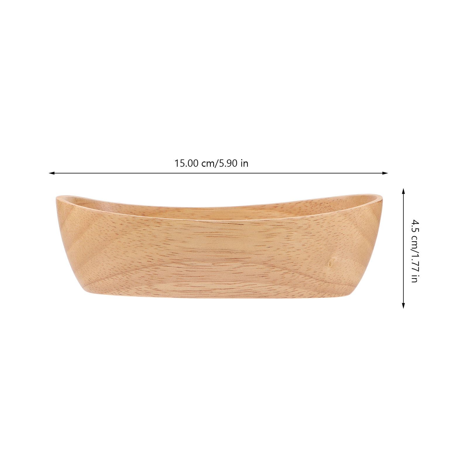 Natural Wood Bowl Boat Shaped Wooden Fruit Storage Bowl Snack Serving ...