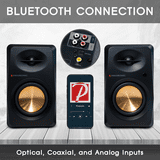 Prosonic 80W Bluetooth Bookshelf Speakers with Multiple Inputs & Remote ...