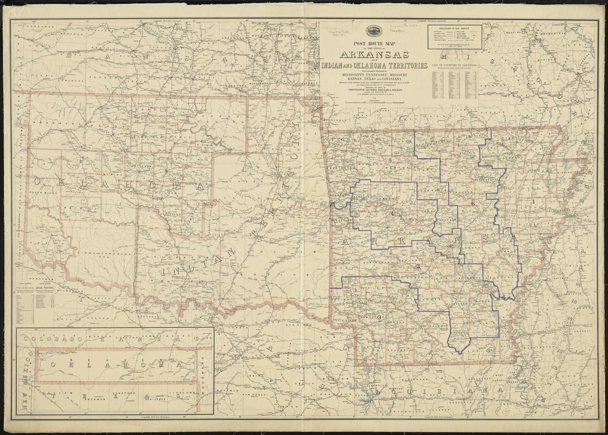 27"x19" Heavyweight Photo Paper Quality Poster: Post route map of the ...