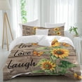 4 Piece Duvet Cover Set Queen, Summer Sunflower Green Leaves Butterfly ...