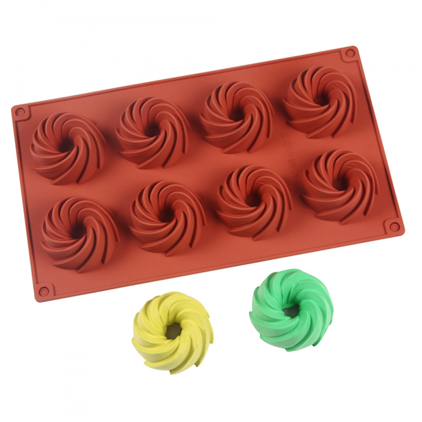 8 Holes,Silicone Vortex Mold for Making Chocolate, Candy, Pudding ...