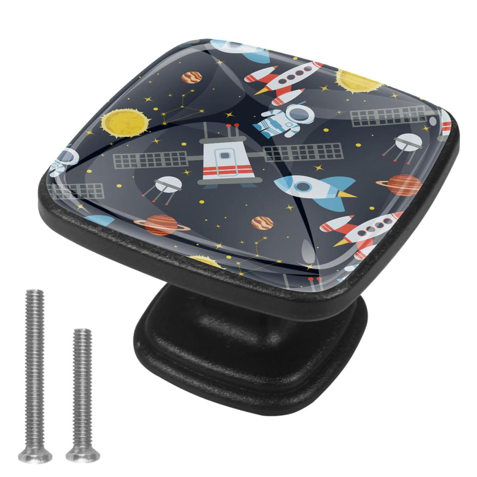 4 Pcs Cabinet Handle Drawer Pulls Astronaut Rocket Knobs with Screws ...