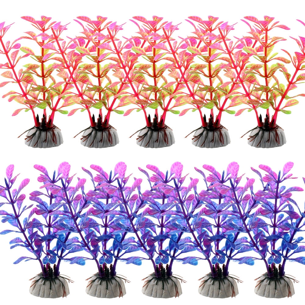10 pieces of high plastic plants, used for fish tank decoration ...