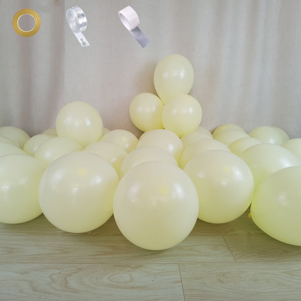 Pastel Yellow Balloons 12 inch 100 pcs for Birthday Wedding Engagement ...