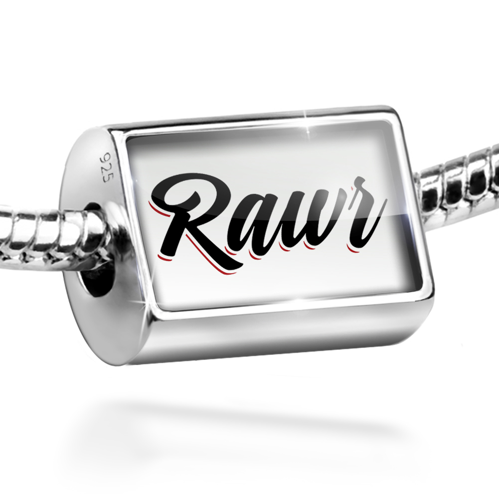Neonblond Charm Vintage Lettering Rawr 925 Sterling Silver Bead ...