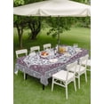 Boho Flower Rectangle Outdoor Tablecloth with Umbrella Hole Pink Purple ...