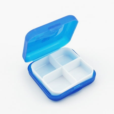 2 Pieces Small Pill Box Divider Portable Sealed Medicine Box One Week ...