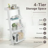 Free Shipping! Costway 4-Tier Ladder Shelf Leaning Bookshelf with Anti ...