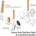 18pcs Wooden Grill Tool Set, BBQ Accessories Heavy Duty Stainless Steel ...