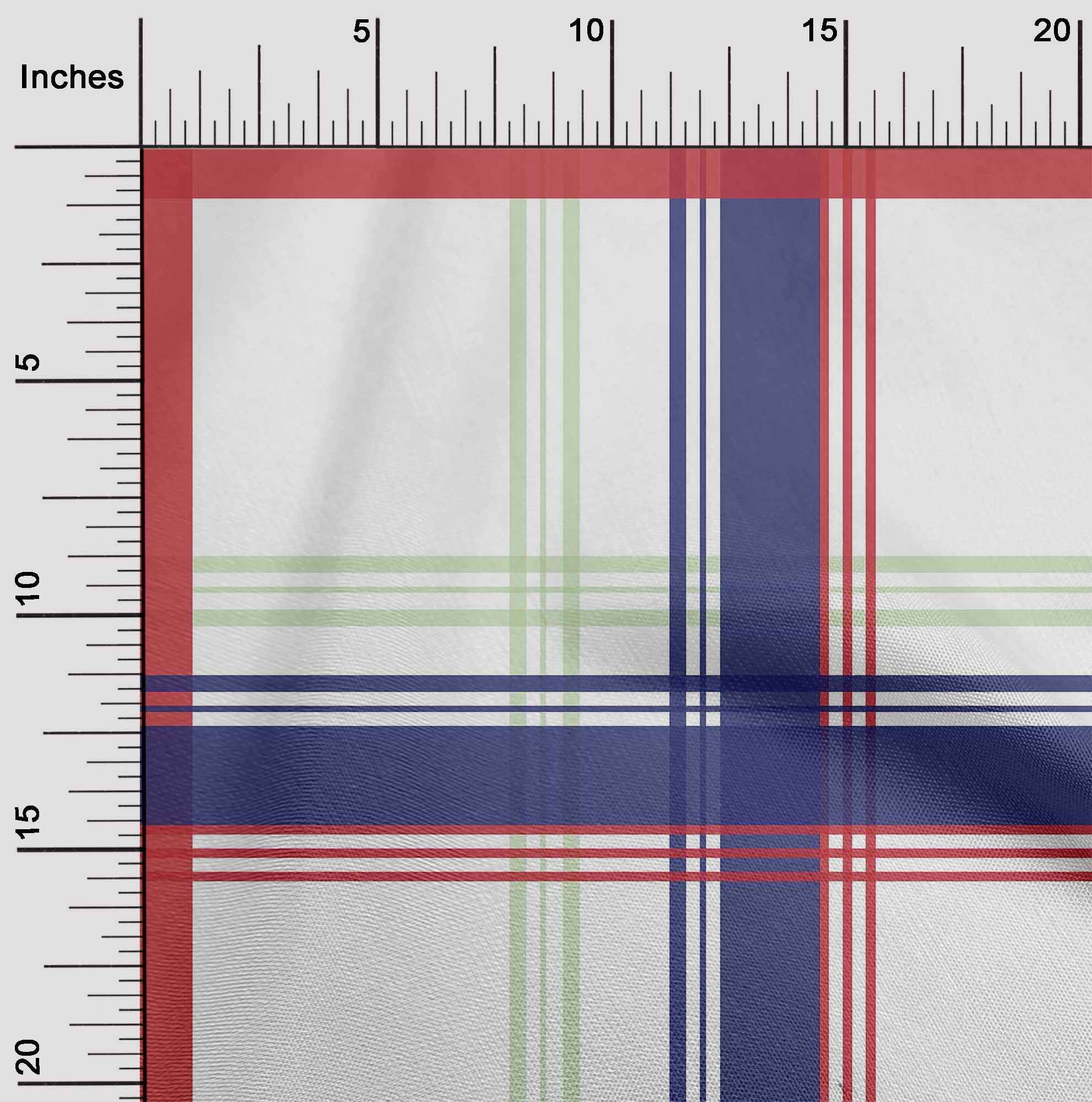 oneOone Cotton Flex White Fabric Madras Check Sewing Fabric By The Yard ...