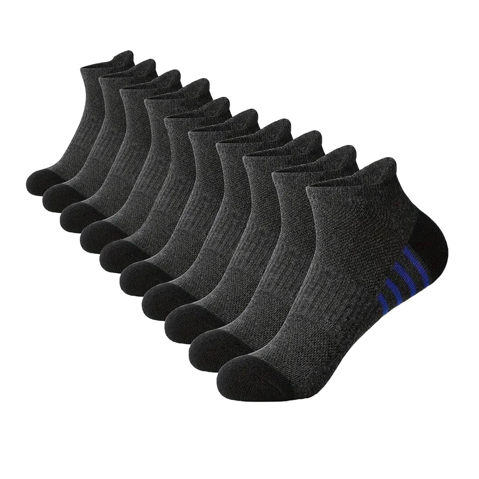 Besolor 5 Pairs Mens Running Ankle Socks Low Cut Wicking Breathable Athletic Sport Hiking Gym Cotton Socks