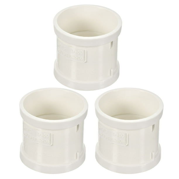 Uxcell 50mm PVC Straight Socket Connector Pipe Fitting Coupling Adapter ...