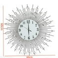 3D Large Metal Sunburst Wall Clock Luxury Wall Clock Battery Operated ...