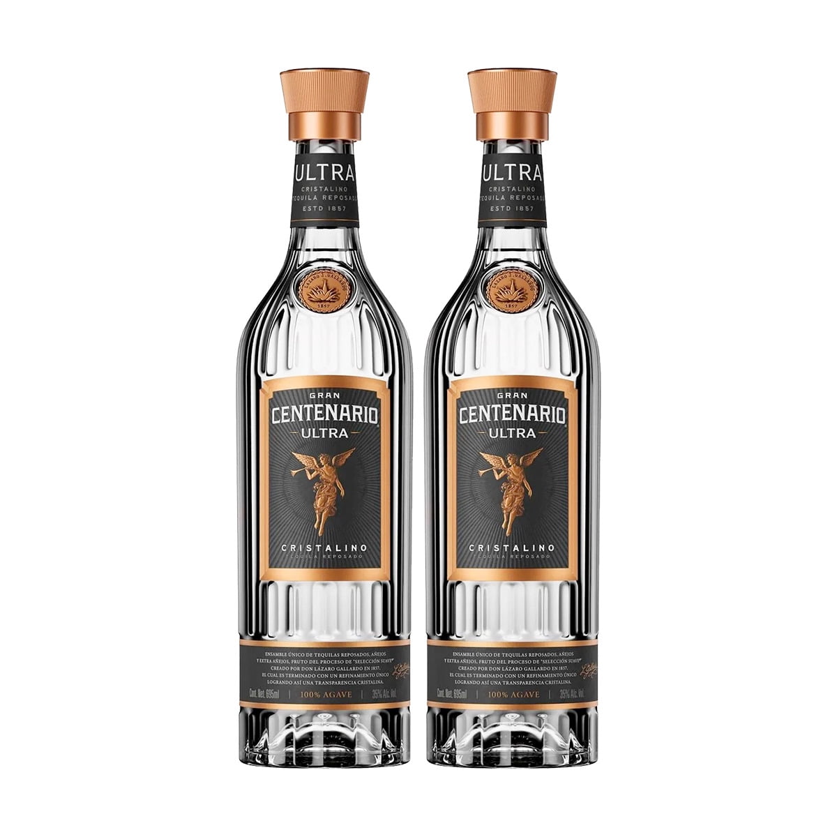 Pack 2 TEQUILA GRAN CENTENARIO ULTRA REPOSADO CRISTALINO 695ML Casa ...