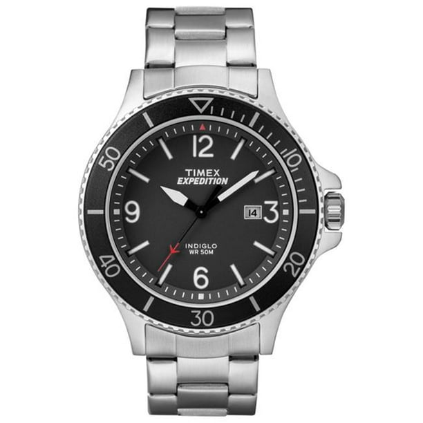 Timex - Timex Men's Expedition Ranger Silver/Black Stainless Steel ...