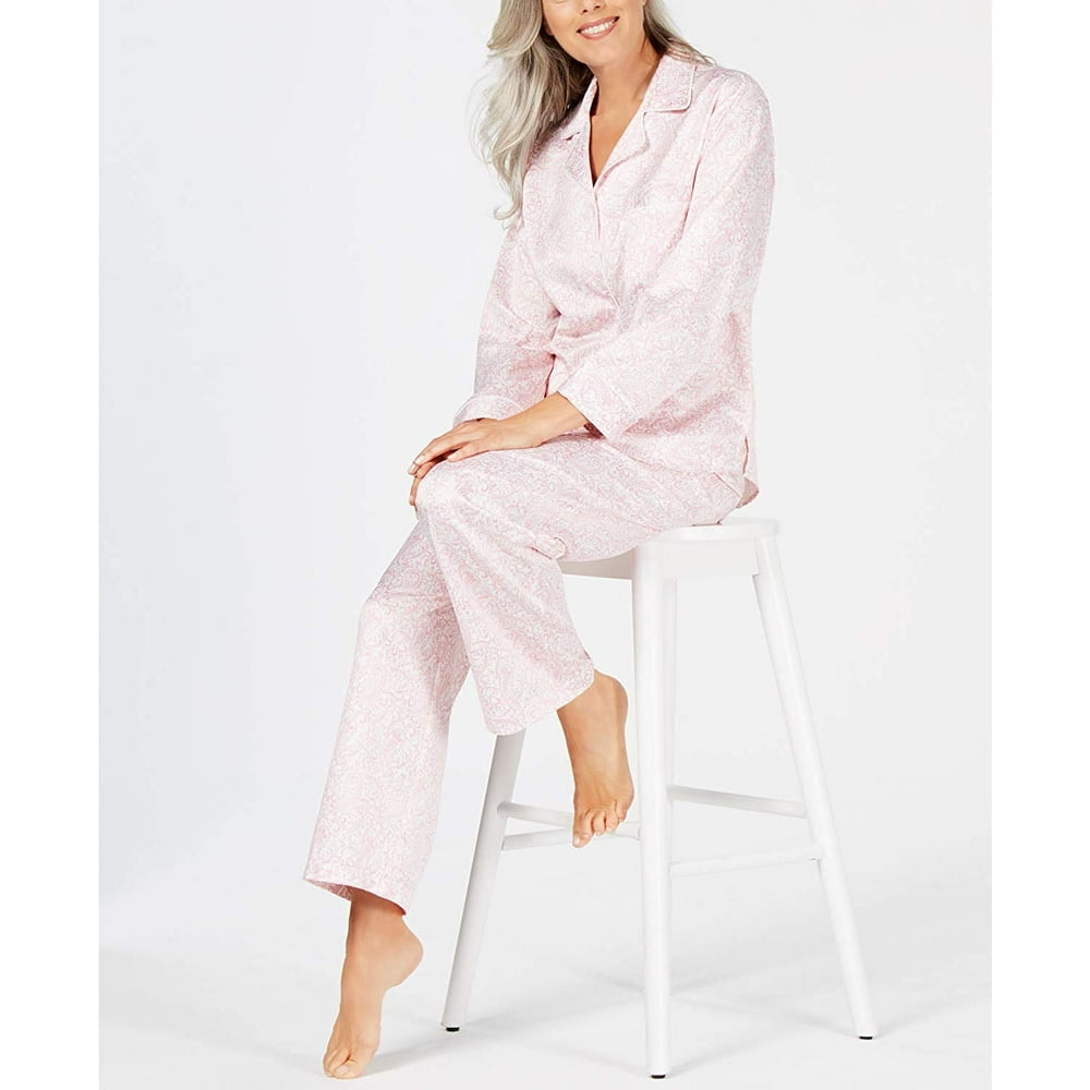 Miss Elaine Miss Elaine Womens Printed Brushed Back Pajama Set