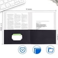 100 Packs Black Two Pocket File Folders with Business Card Slot ...