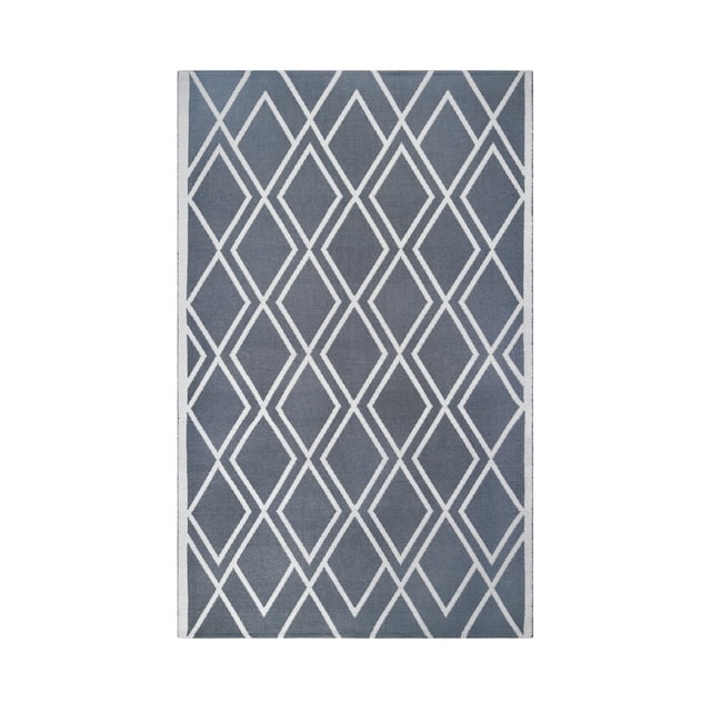 Diamond Lattice Indoor/ Outdoor Area Rug, 6' x 9', Grey - Walmart.com