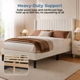 Alvantor Upholstered Bed Frame, Fabric-covered Wing-shaped Headboard ...