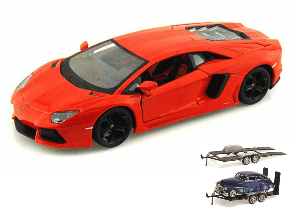 Diecast Car & Trailer Package - Lamborghini Aventador LP700-4, Orange ...