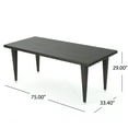 Warner Outdoor 73.5" Wicker Rectangular Dining Table, ,Multibrown ...