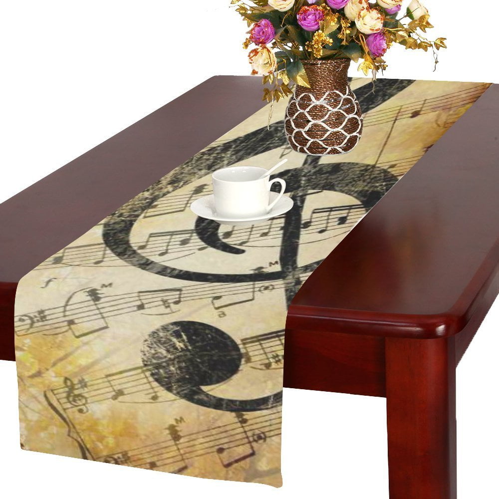 MYPOP Vintage Music Note Table Runner Placemat 16x72 inches, Autumn ...