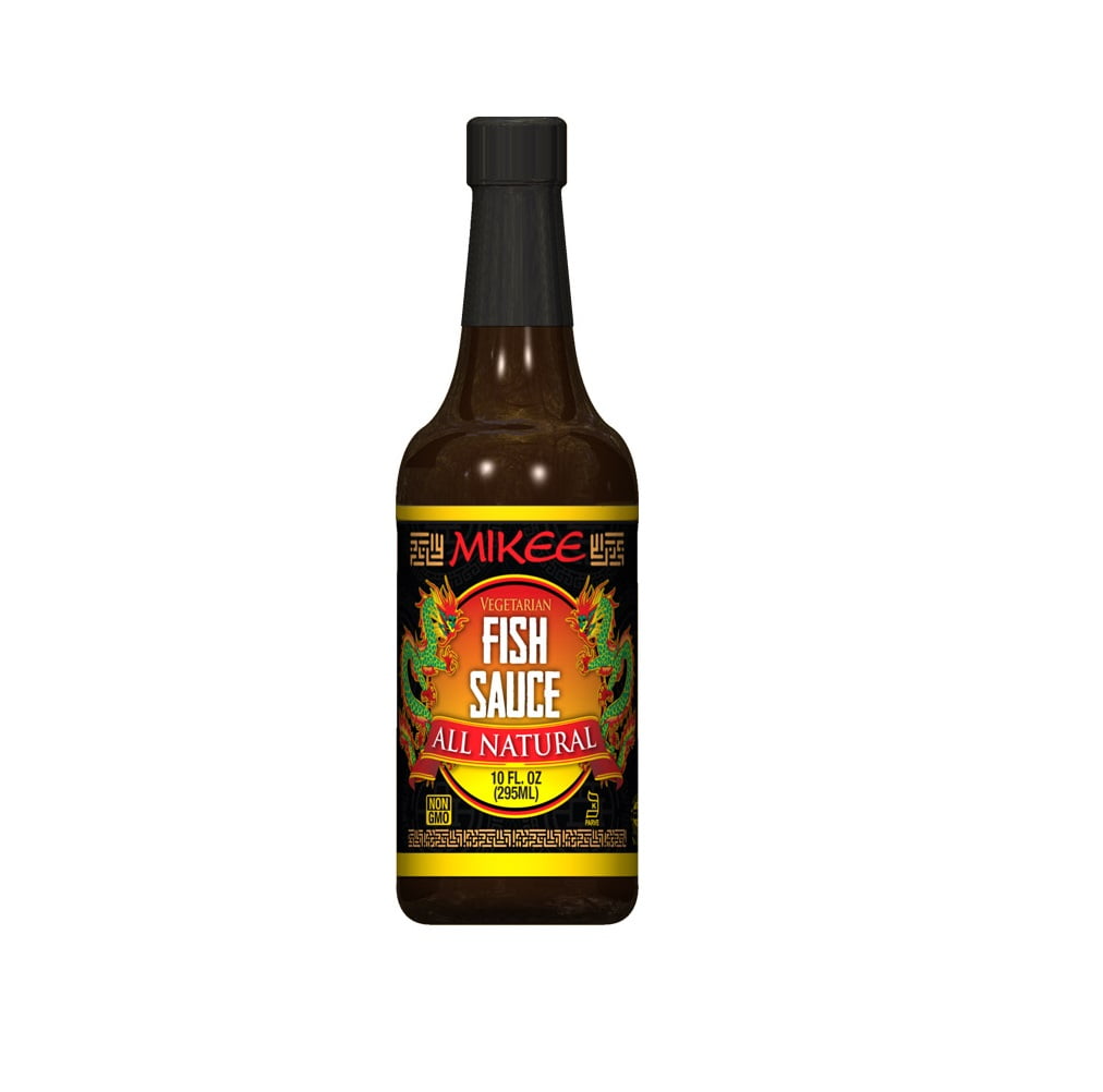 Mikee Vegetarian All Natural Fish Sauce 10 oz Glass Bottles - Pack of 2 ...