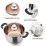 Walchoice 4 Quart Stainless Steel Stockpot with Lid, Heat-Resistant ...