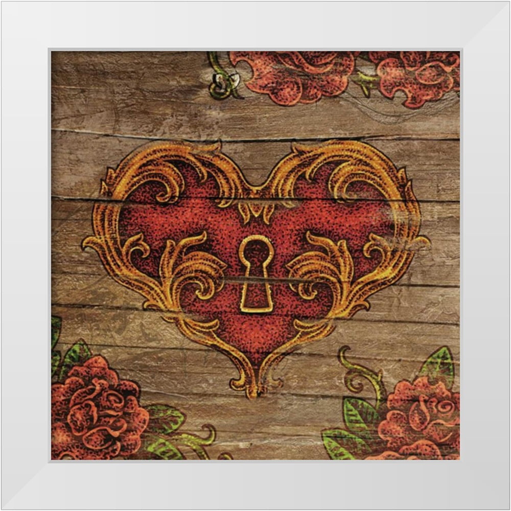 BoMo 15x15 White Modern Wood Framed Museum Art Print Titled - Key Hole ...