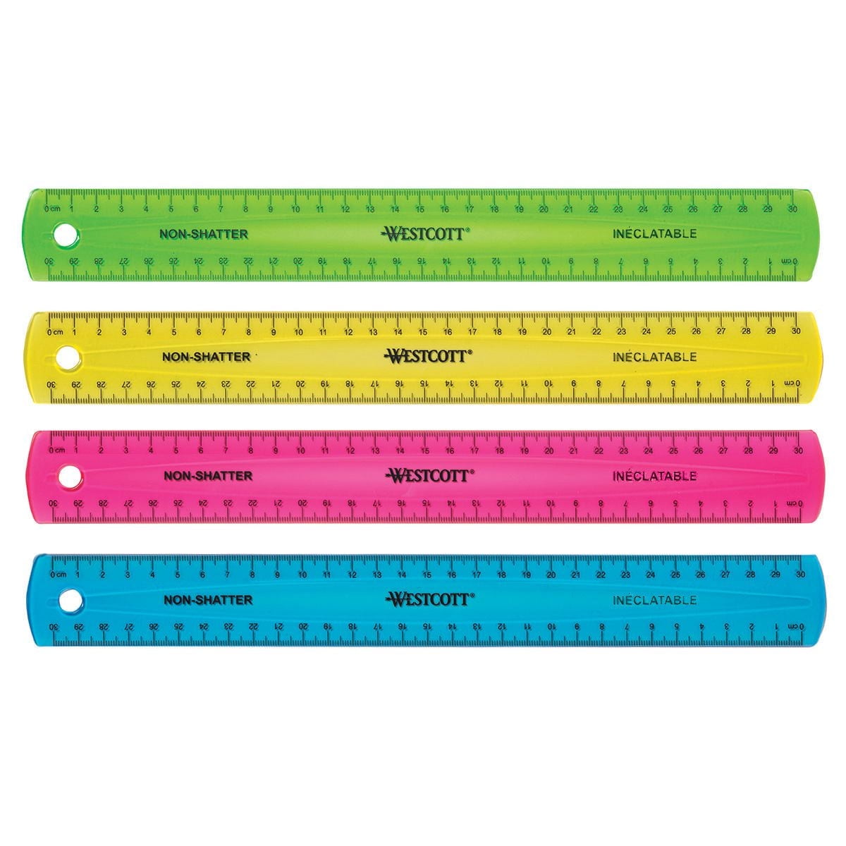 Click here for Westcott Coloured Non-Shatter Ruler - 30cm 30 Cm prices
