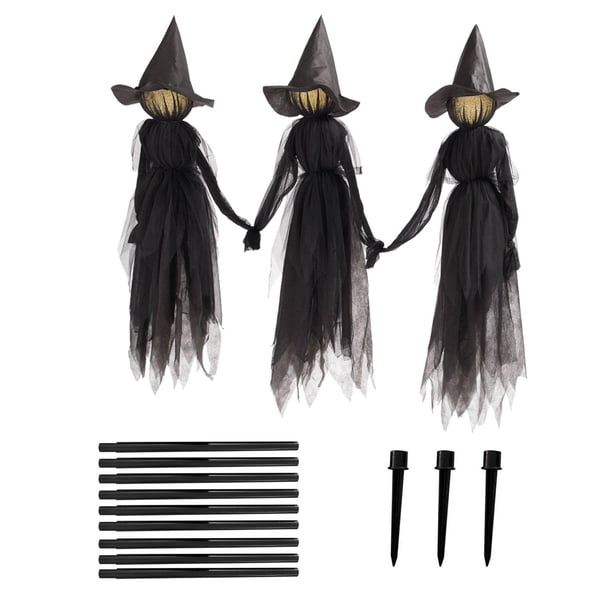 Paquete de 3 brujas de Halloween con cabezas coloridas, sonidos ...