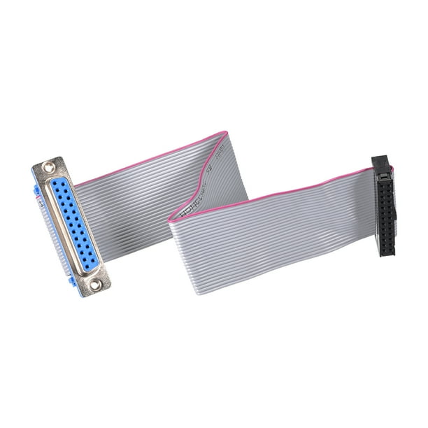 IDC Wire Flat Ribbon Cable DB25 Female to FC-26 Female Connector 2.54mm Pitch 20cm Long ...