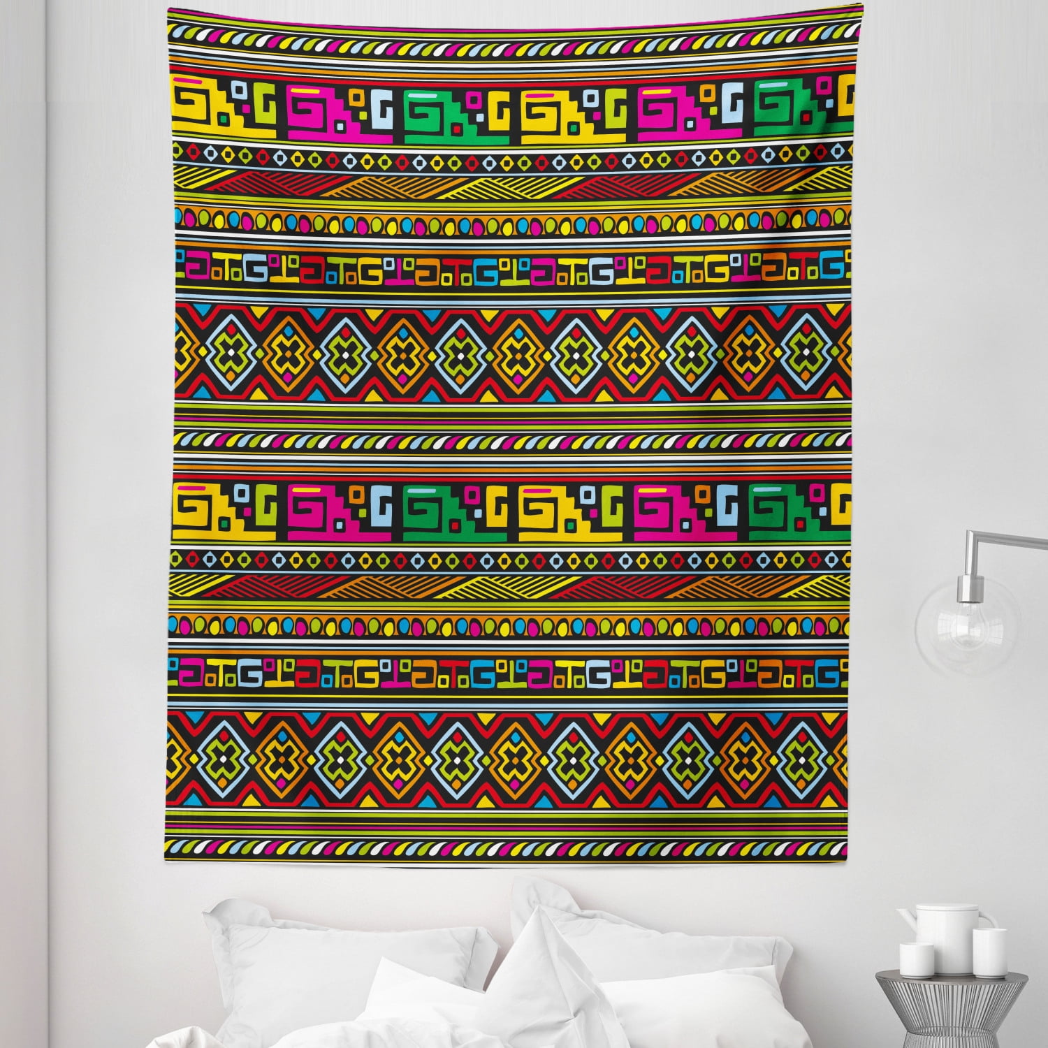 Colorful Tapestry, Design with Modern Geometrical Details Themed ...