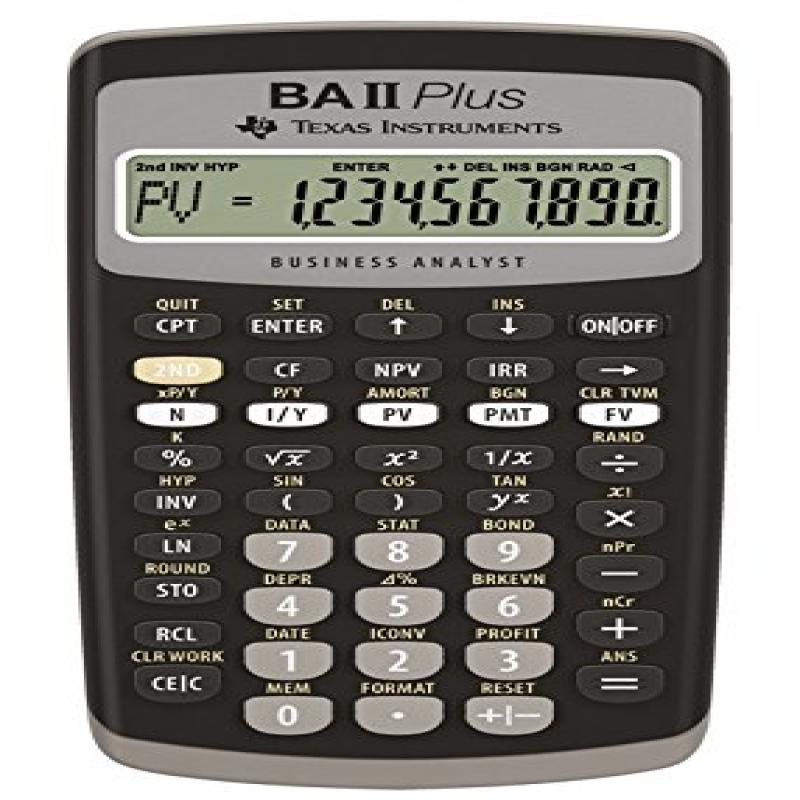 TEXBAIIPLUS Texas Instruments BA II Plus Adv Financial Calculator